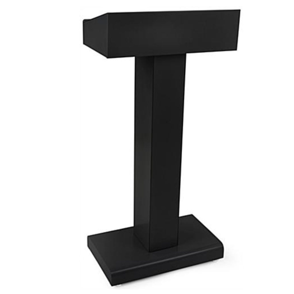 Metal Lectern for Floor, Pedestal Design with Open Storage, Steel ...
